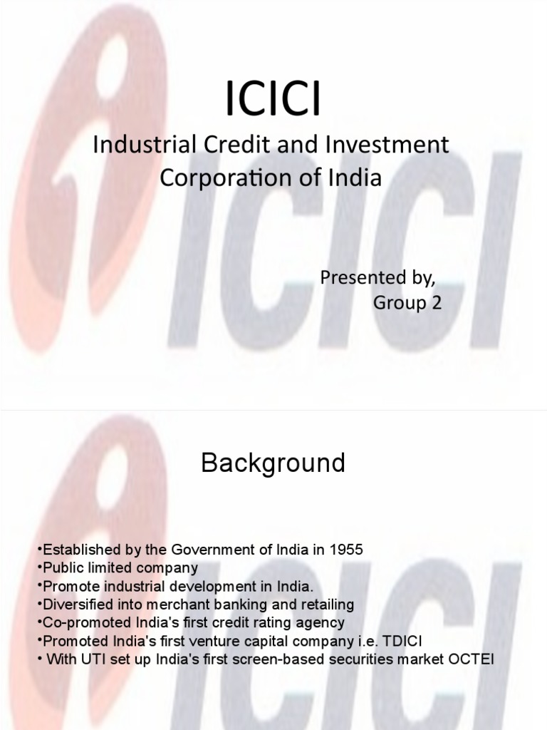 Industrial Credit and Investment Corporation of India: Icici | PDF ...