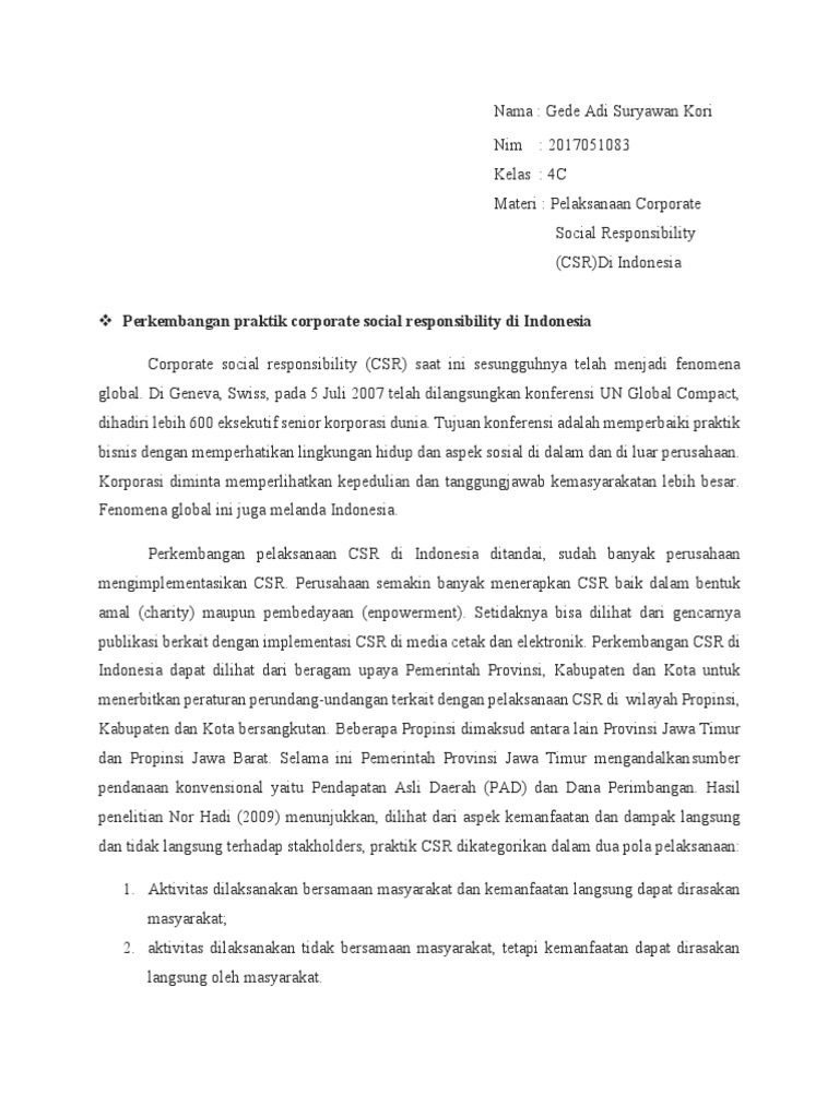 Gede Adi Suryawan Kori - 2017051083 - Ak Keberlanjutan Bab 3 | PDF