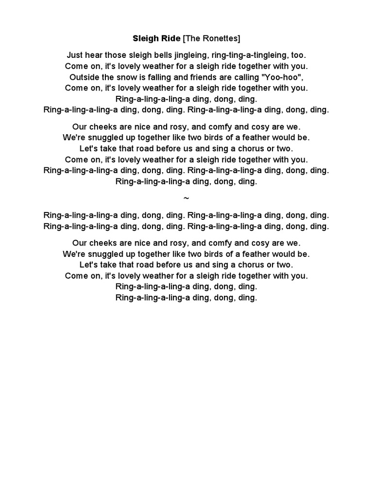 Sleigh Ride (Ronettes) | PDF