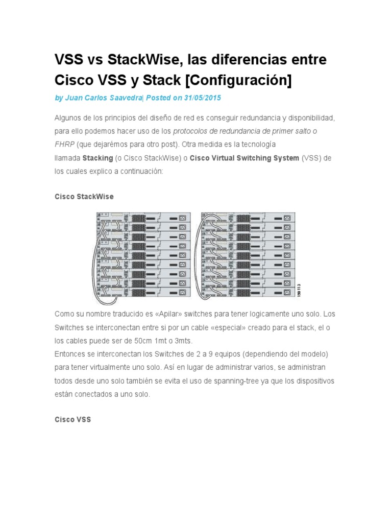 VSS Vs StackWise | PDF | Telecommunications | Telecommunications Infrastructure