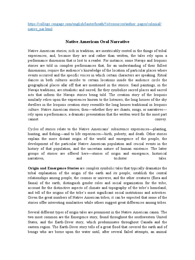 Native American Storytelling Traditions | PDF | Native Americans In The ...