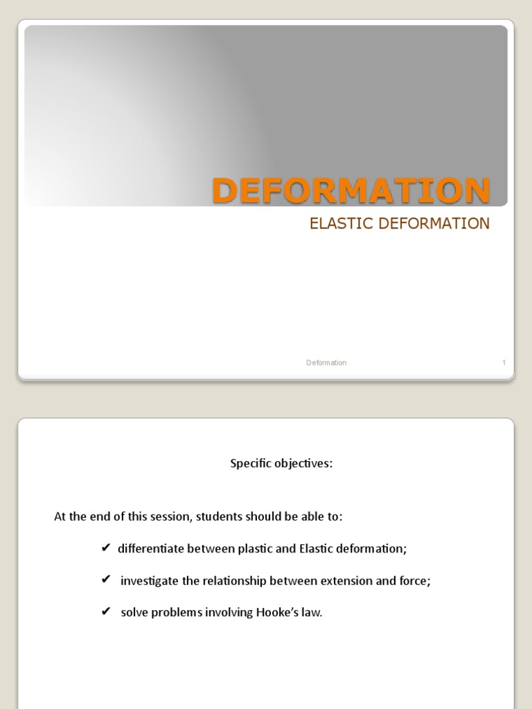 Deformation | PDF | Deformation (Engineering) | Elasticity (Physics)