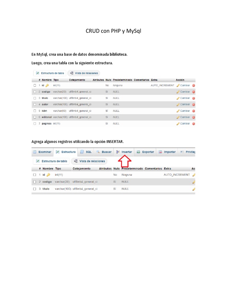 Guía CRUD Con PHP y MySql Versión Completa | PDF
