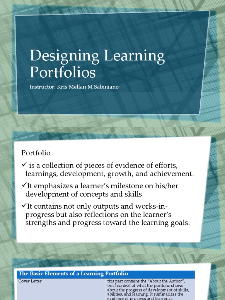 Designing Learning Portfolios | PDF | Learning | Educational Assessment
