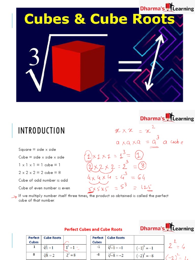 Cube and Cube Roots: Class 8 Guide | PDF | Numbers | Mathematics
