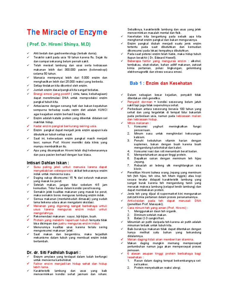 The Miracle of Enzyme | PDF | Kesehatan Holistik | Sains & Matematika