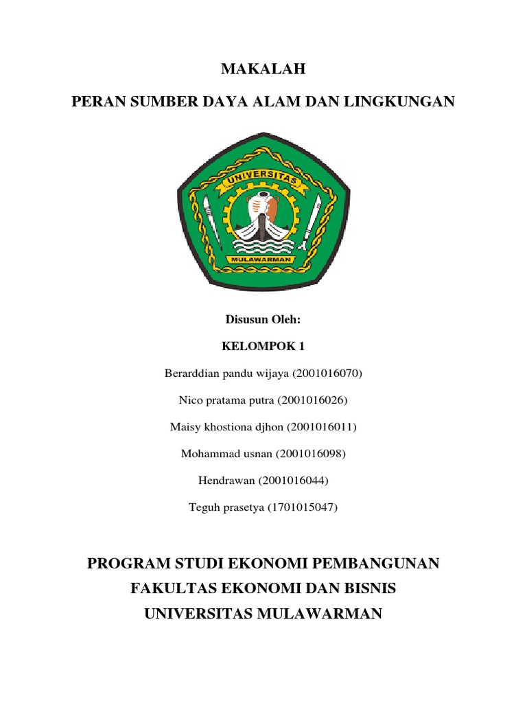 Peran SDA dalam Ekonomi dan Lingkungan | PDF | Sains & Matematika