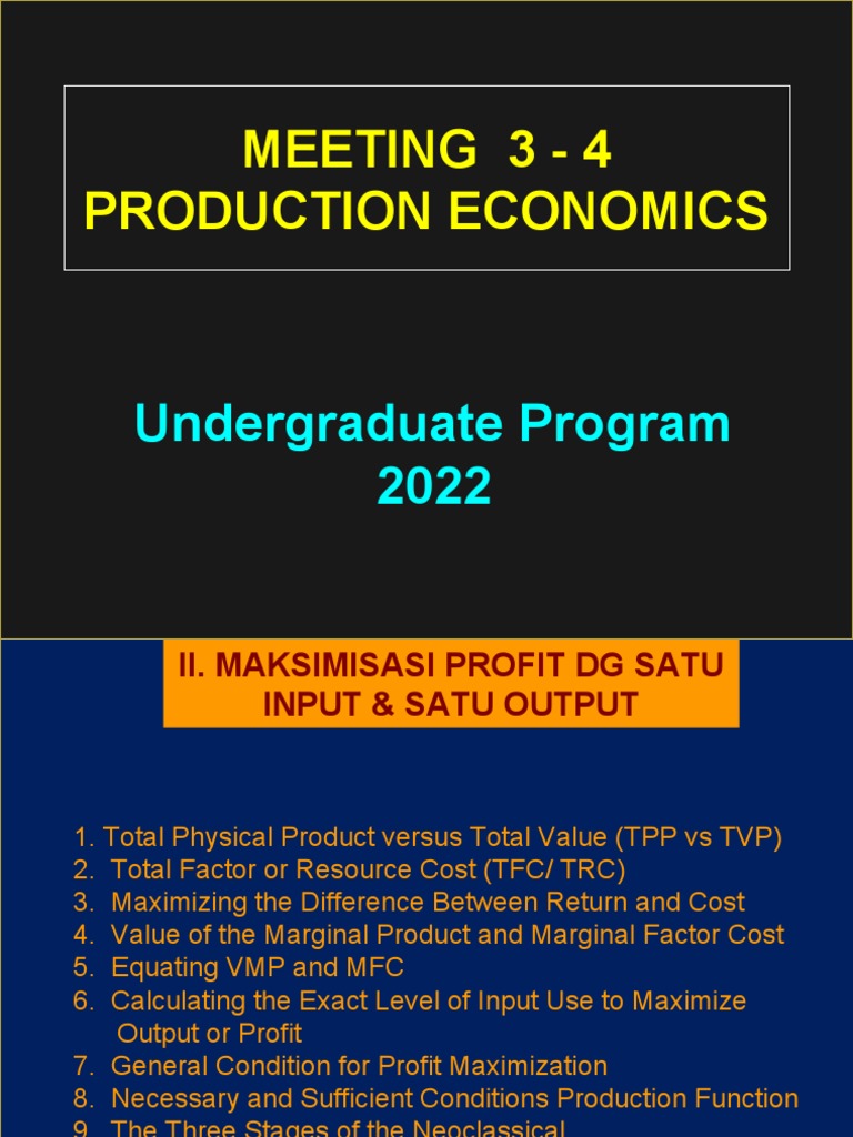 Pertemuan 3-4. Max Profit One Inpu-One Output - Edit | PDF