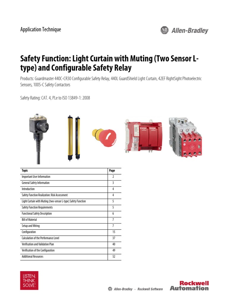 Safety Function: Light Curtain With Muting (Two Sensor L-Type) and ...