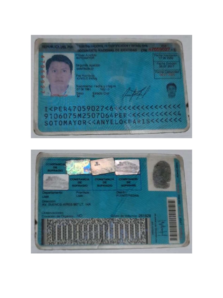 Dni 47059027 Sotomayor Santacruz, Anyelo Paris | PDF