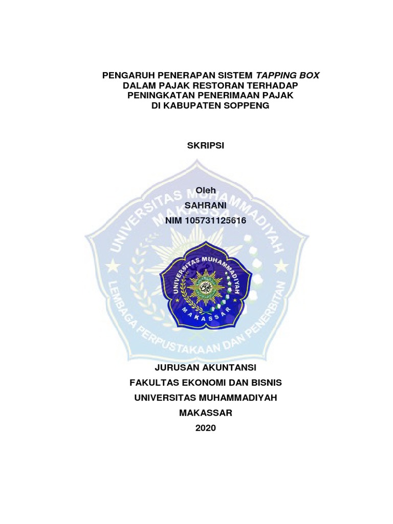 Tapping Box Pajak Restoran Soppeng | PDF