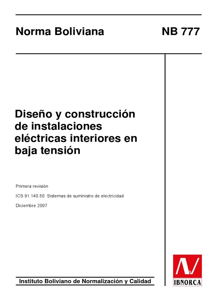 Norma Boliviana NB 777 | PDF
