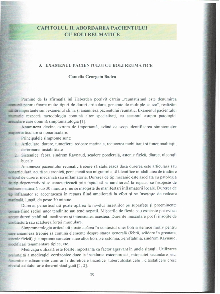 Abordarea Pacientului Cu Boli Reumatice | PDF