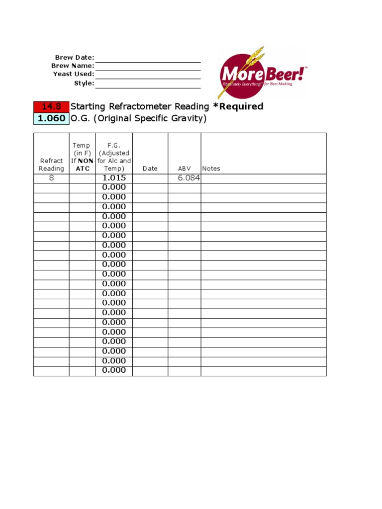 Refractometer Template | PDF