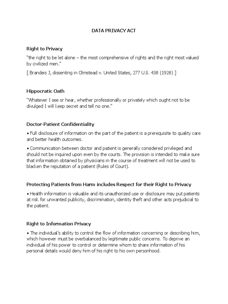 Data Privacy Act Overview and Principles | PDF | Privacy | Right To Privacy