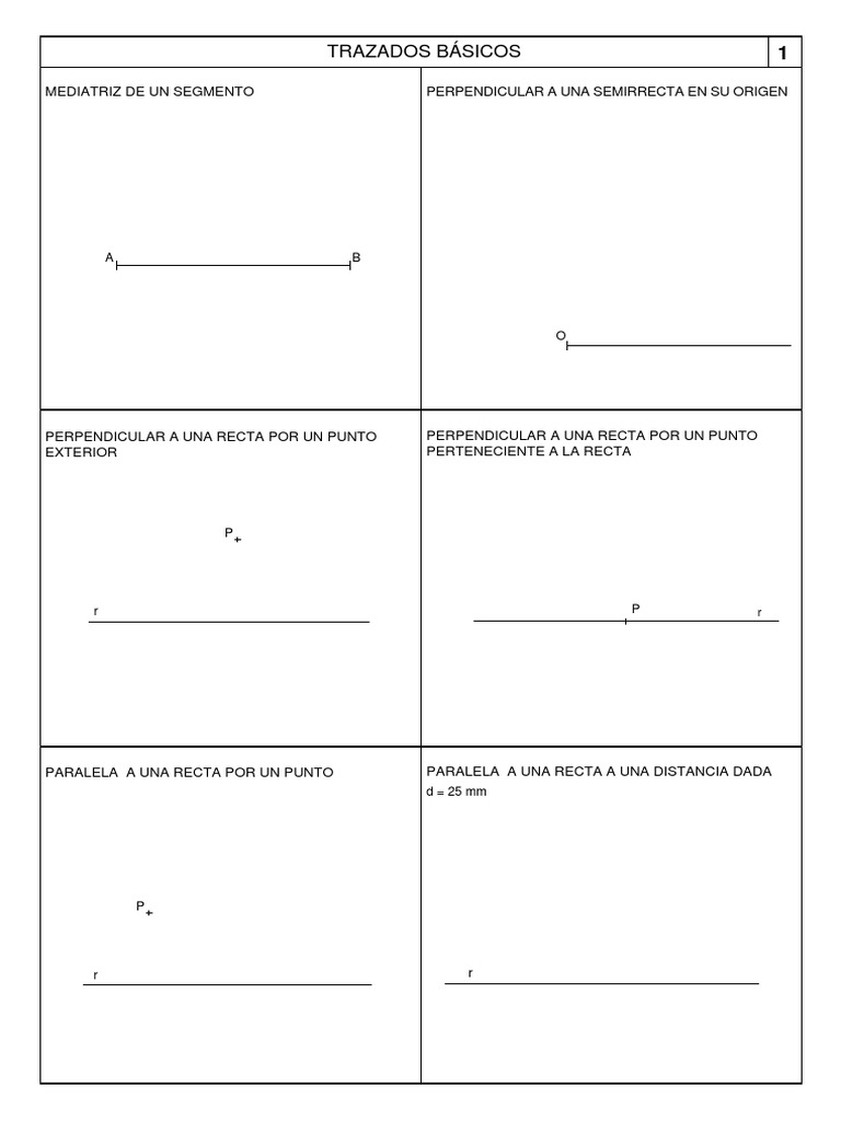 Laminas Trazados Basicos | PDF | Línea (geometría) | Geometría analítica