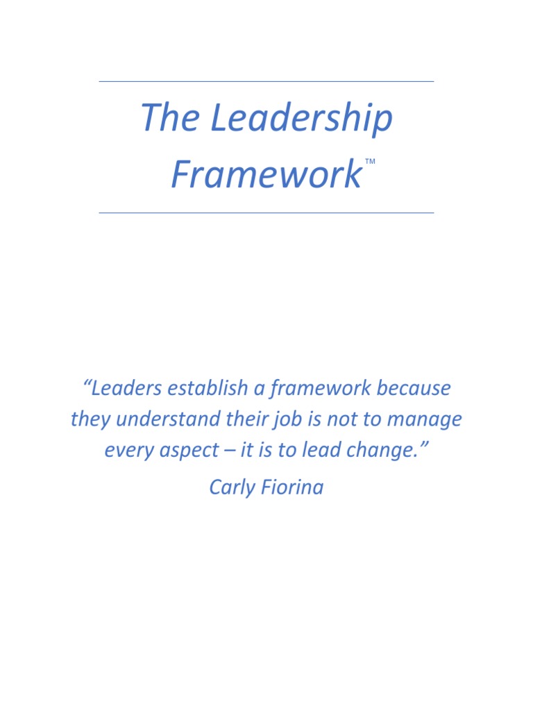 Leadership Framework - PDF O1 | PDF | Leadership | Goal