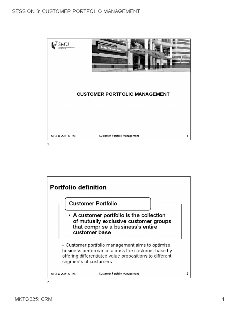 3 - Customer Portfolio Management | PDF | Customer Relationship ...