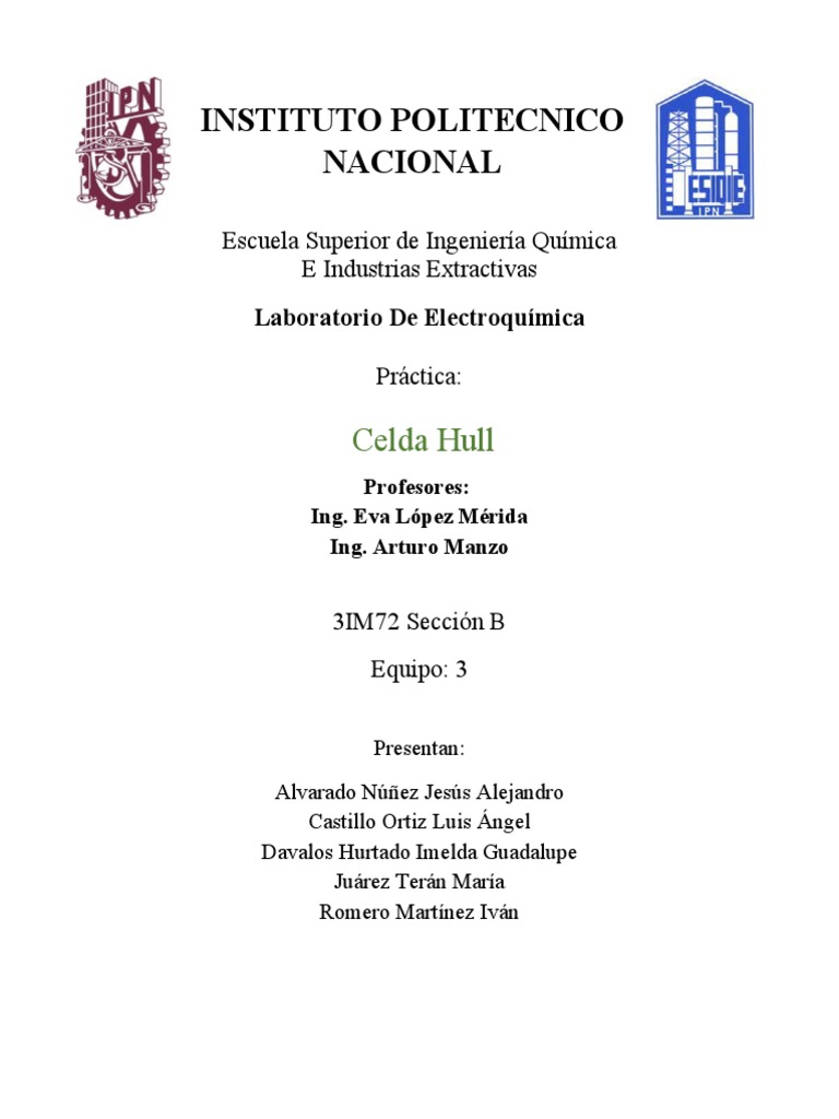 Características de Electrodos en Celda Hull | PDF | Ingenieria ...