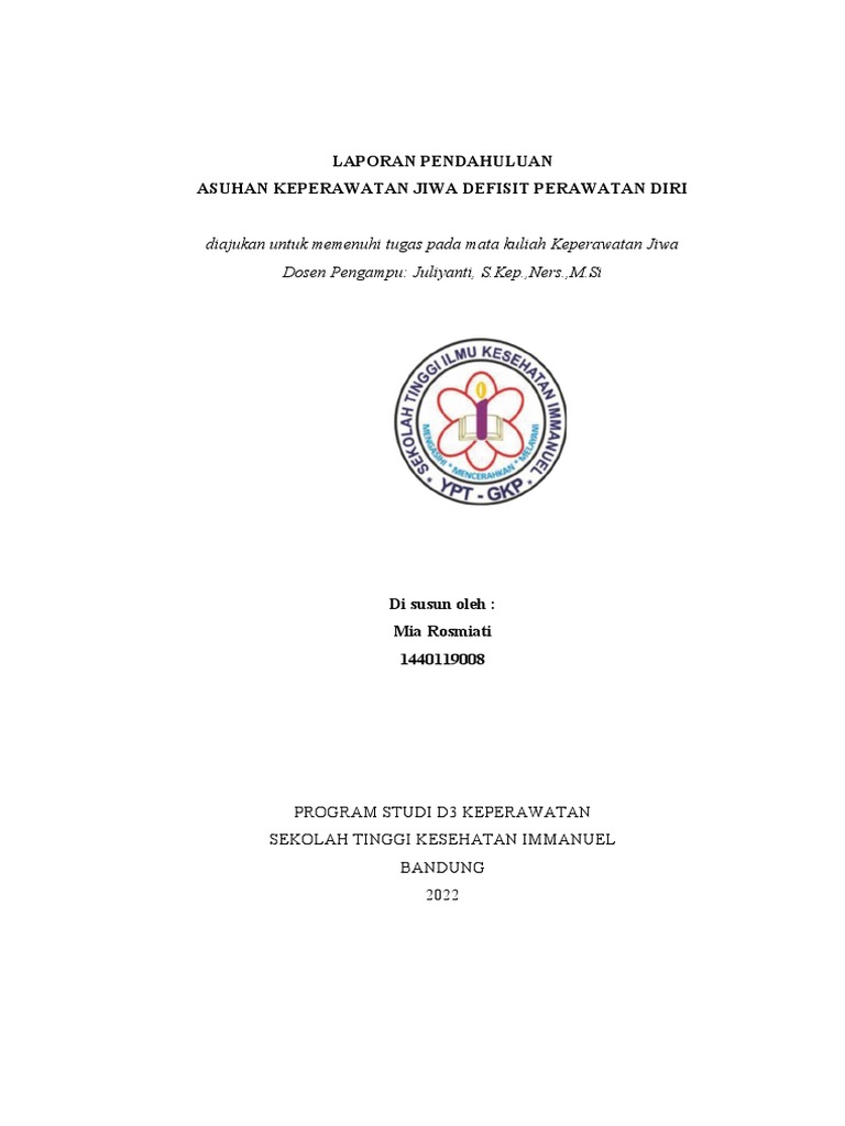 Laporan Pendahuluan Defisit Perawatan Diri - Muhammad Fakhri Aziz-1 | PDF | Pengembangan Diri