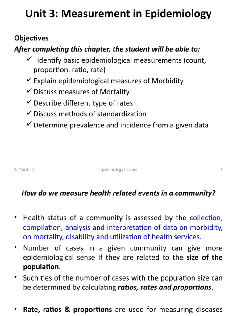Epidemiology Unit 3 & 4 | PDF | Cohort Study | Epidemiology