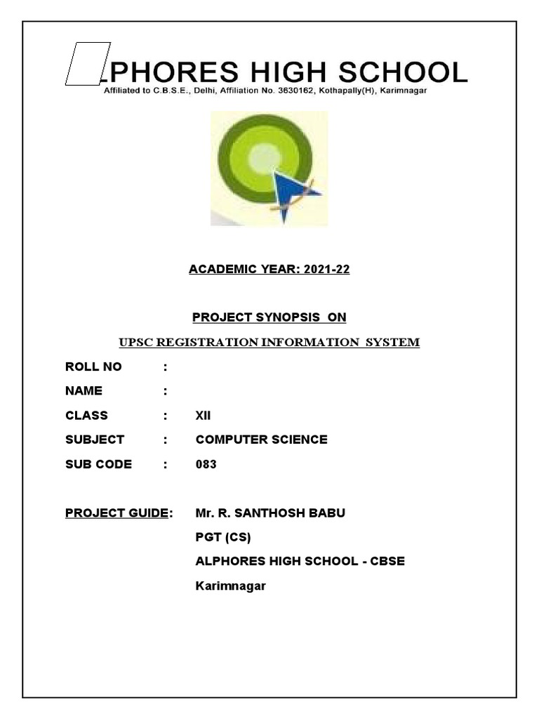 UPSC Registration Information System Project | PDF | Software Testing ...