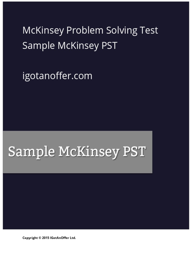 Sample Mckinsey PST Test | Download Free PDF | Profit (Economics) | Mining
