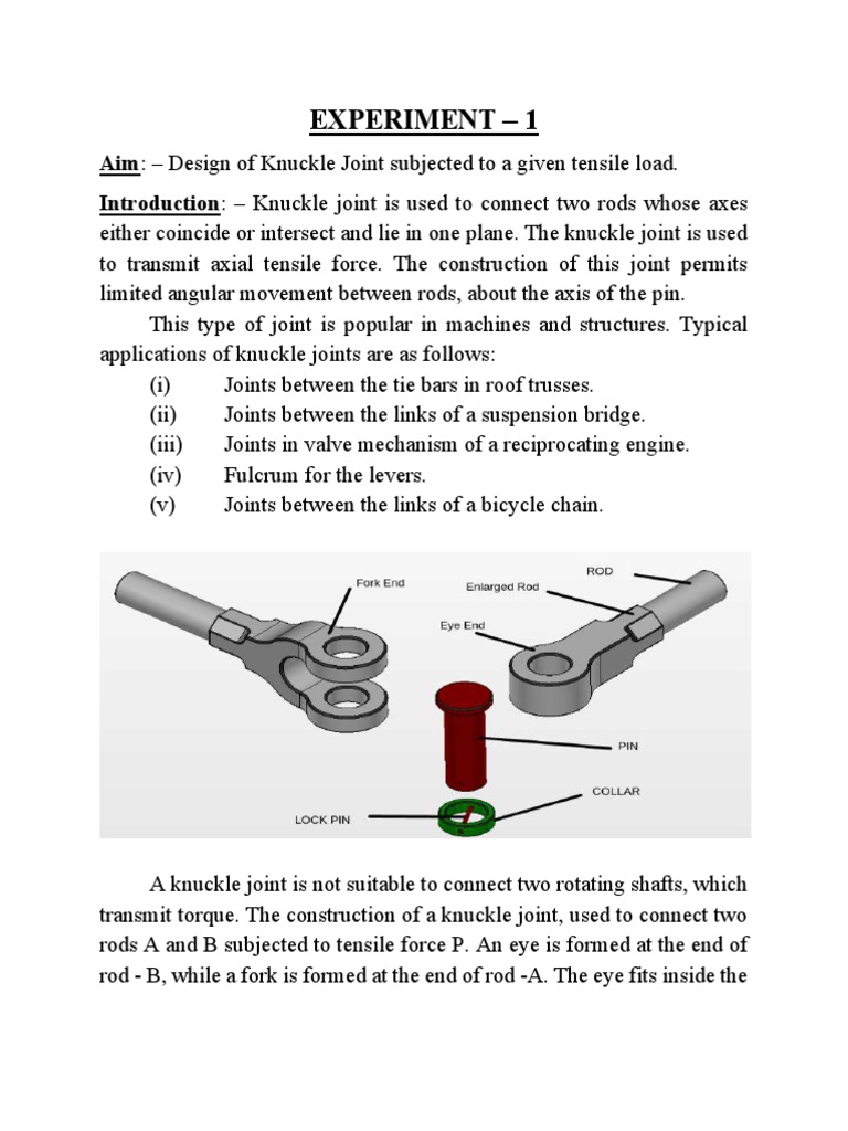 Knuckle Joint | PDF | Stress (Mechanics) | Strength Of Materials