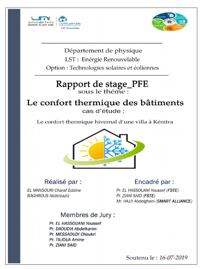 RAPPORT PFE Final | PDF | Transfert thermique | Température