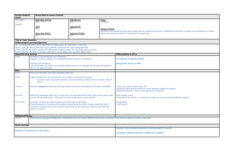The Hydrological Cycle Notes | PDF | Water | Learning