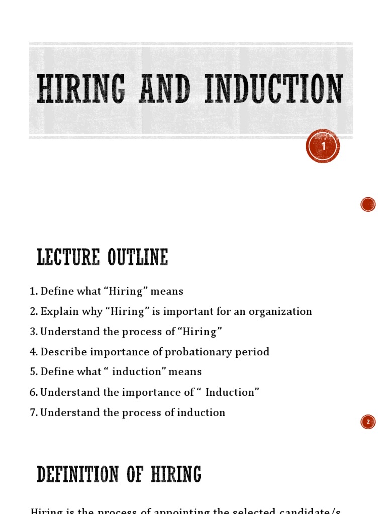 Understanding Induction in Hiring Process | PDF | Employment | Recruitment