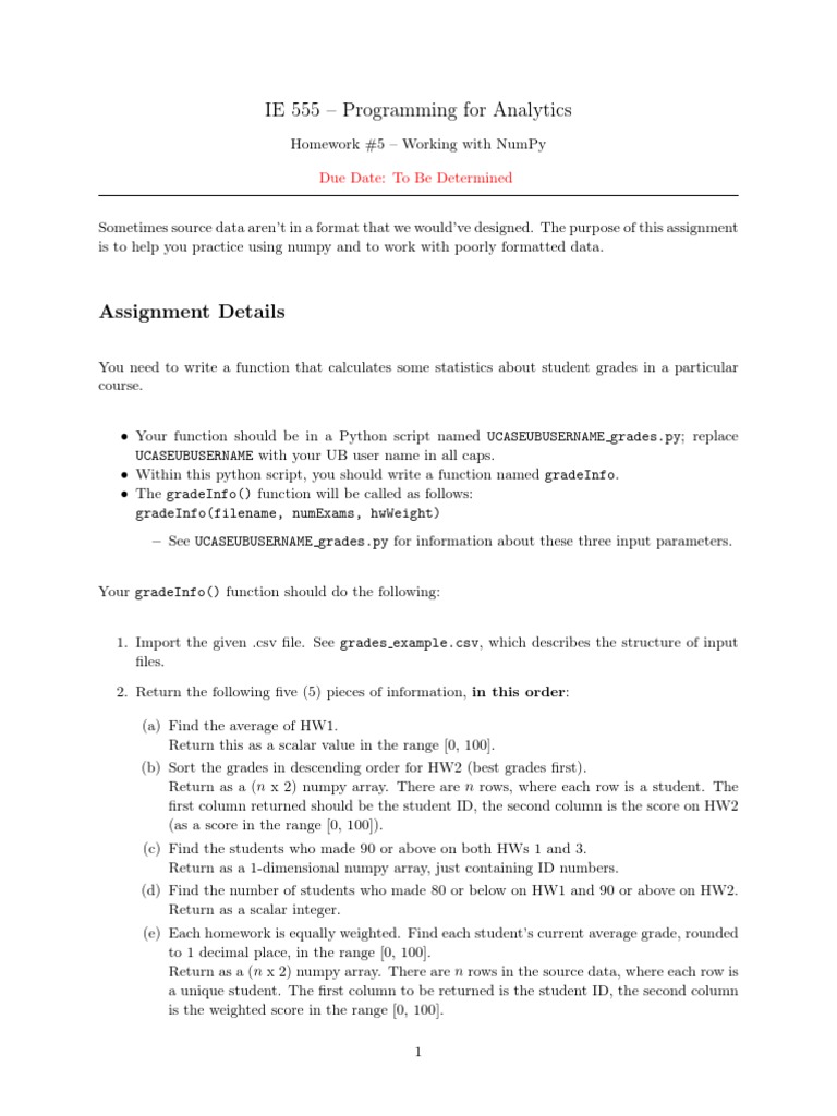 Numpy Grades Homework | PDF | Function (Mathematics) | Comma Separated Values