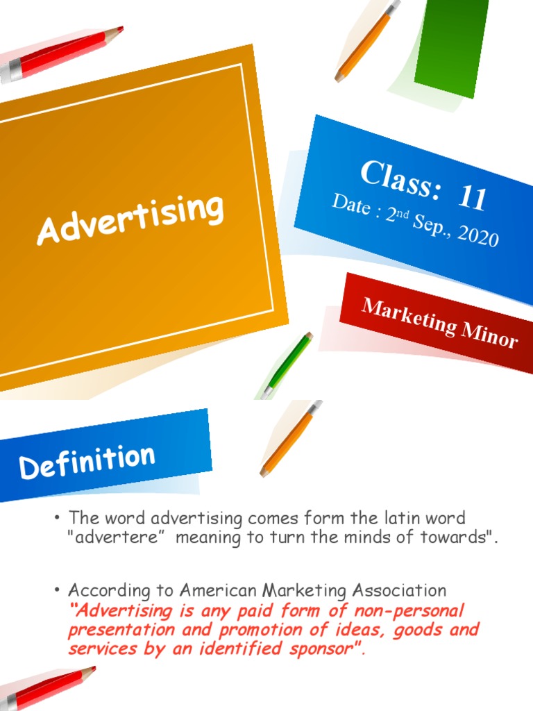 Class 11 - Advertising | PDF