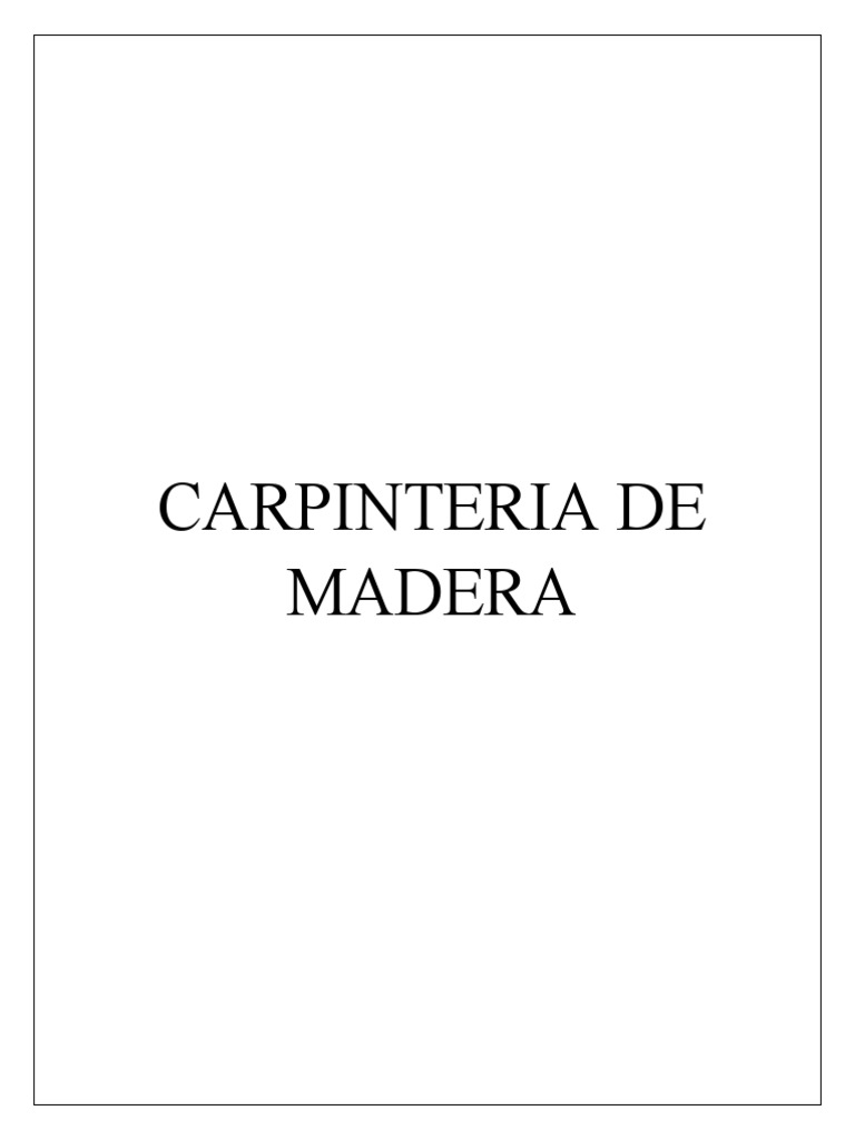 Carpintería de Madera | PDF | Carpintería