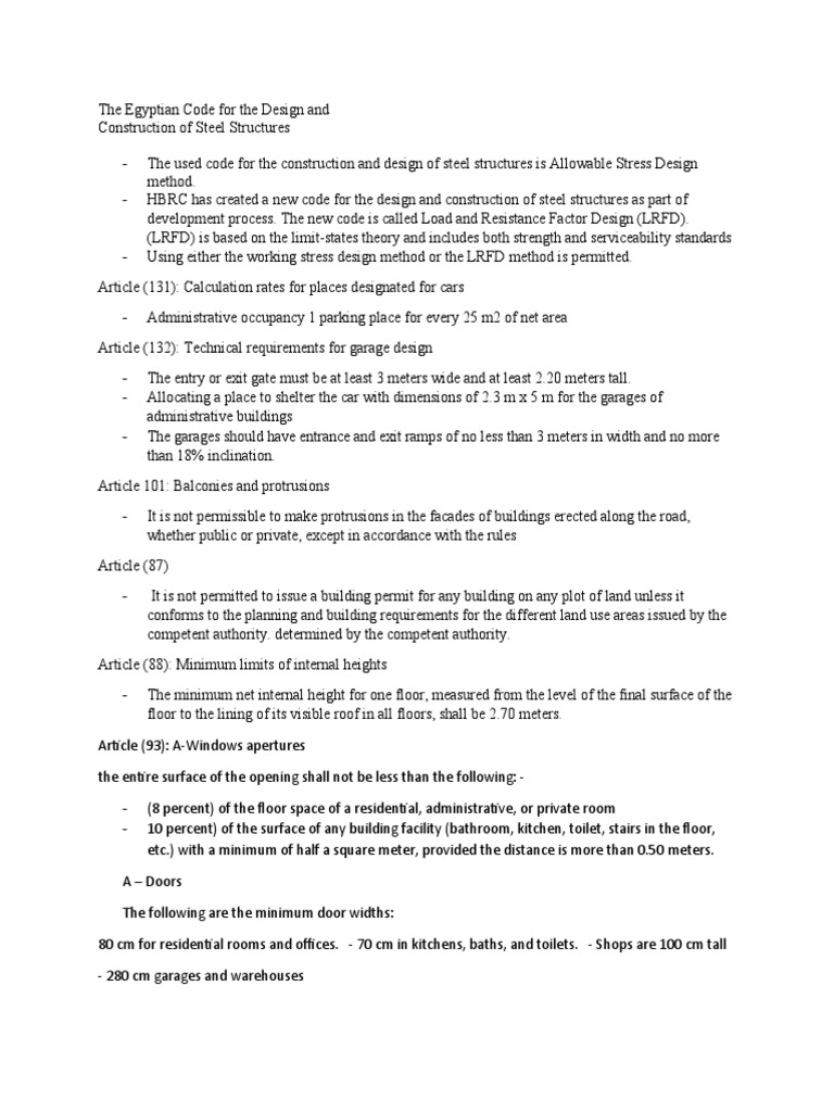 The Egyptian Code For The Design and | PDF