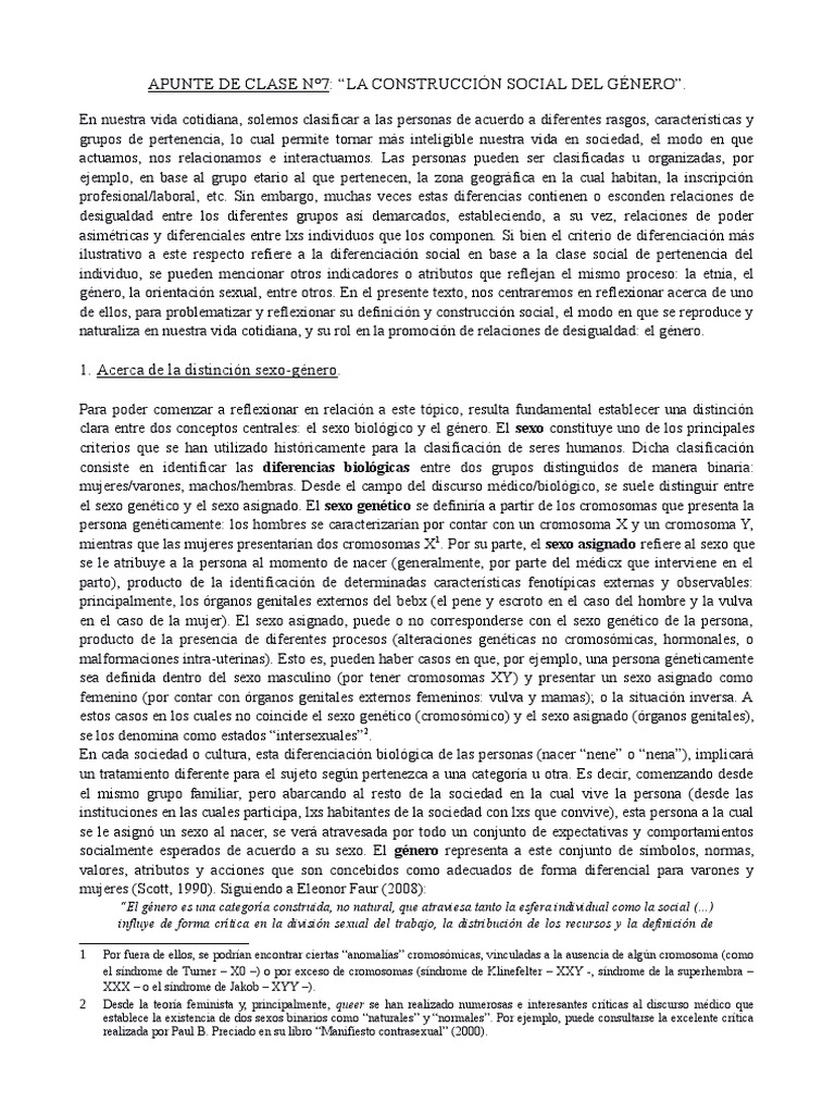 ApC N°7 - La Construcción Social Del Género. | PDF | Género | Estudios ...