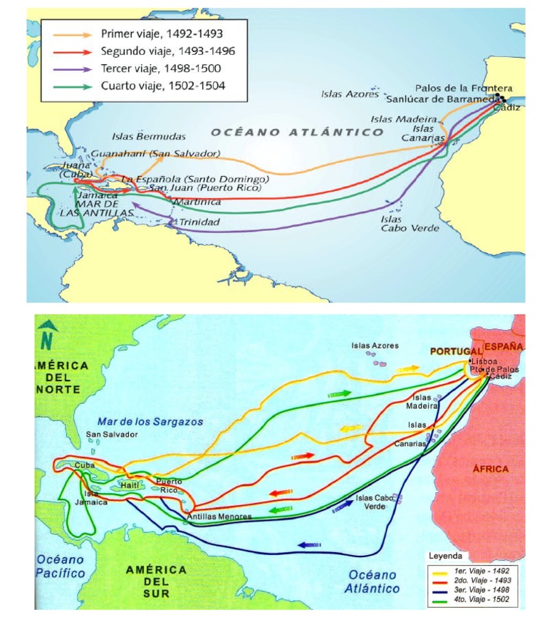 Mapas de Los Viajes de Colon | PDF
