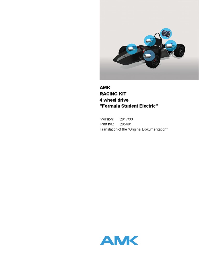 AMK Racing Kit 4 Wheel Drive "Formula Student Electric" | PDF | Electric Motor | Coolant