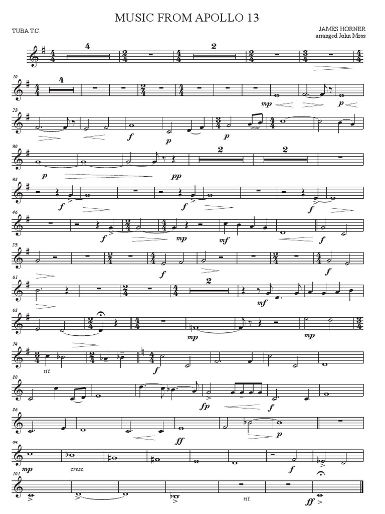 Apollo 13 Tuba TC - Score | PDF