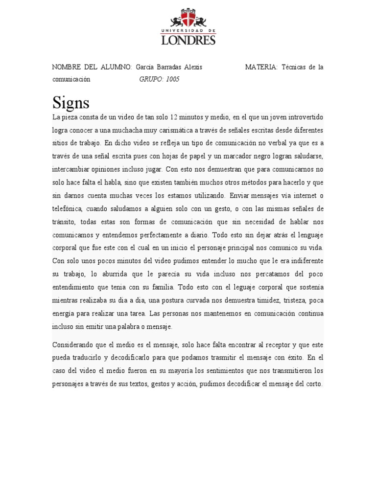 Signs Analisis | PDF