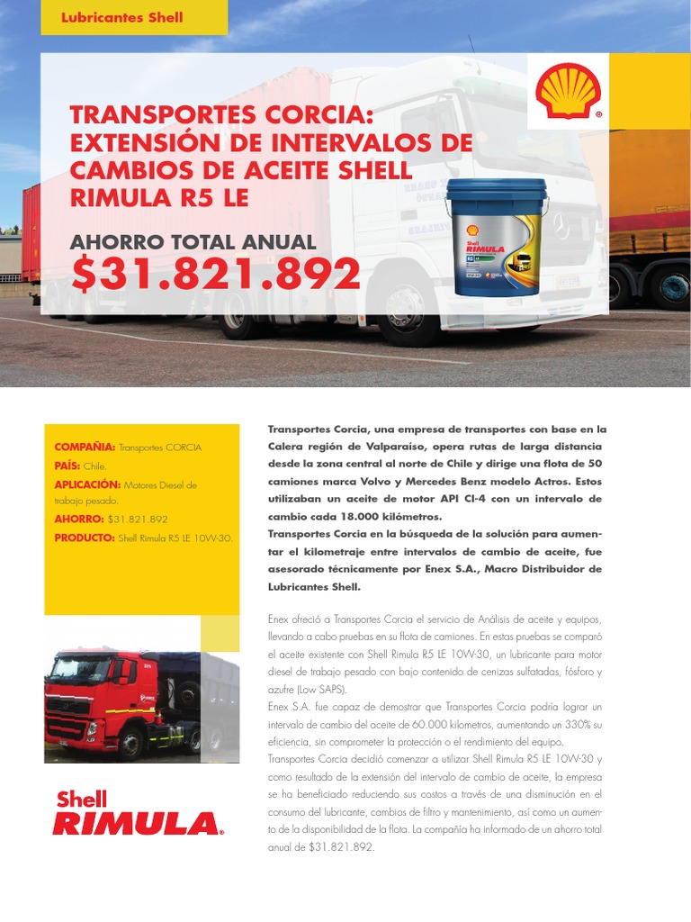 DVR Shell Rimula R5 Transportes Corcia | PDF | Lubricante