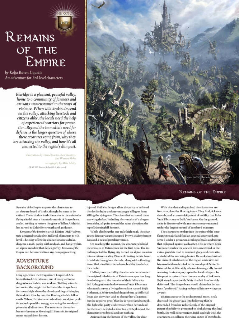 Remains of The Empire: by Kolja Raven Liquette An Adventure For 3rd ...