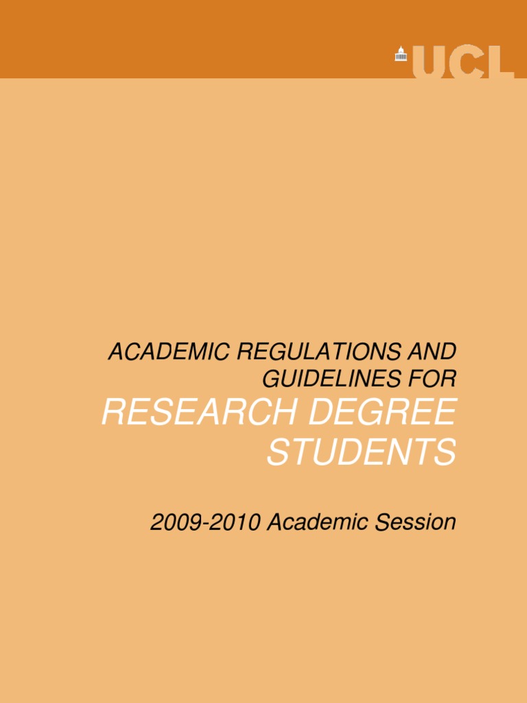 UCL Regulations | PDF | Thesis | Doctor Of Philosophy