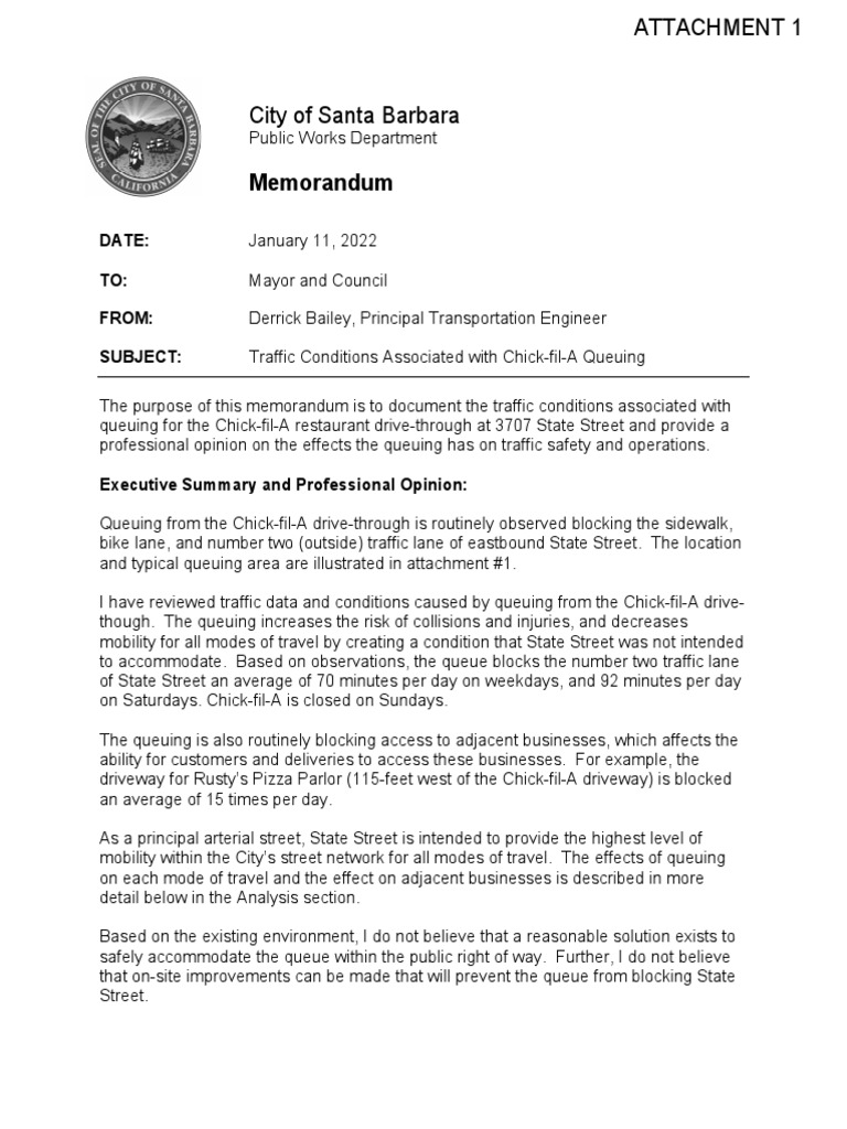 Chick-fil-A Memorandum | PDF