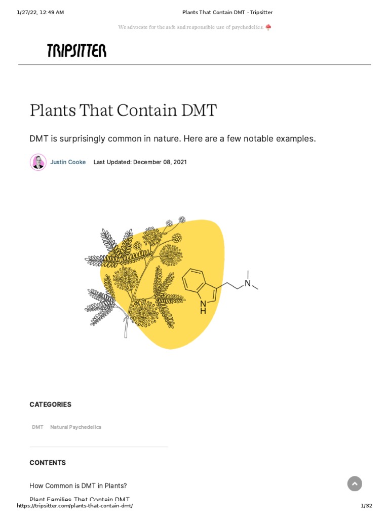 Plants That Contain DMT - Tripsitter | PDF
