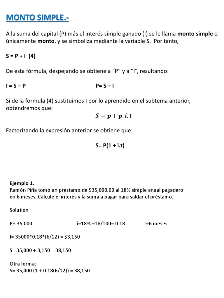 Clase No. 3 Monto Simple 2 | PDF | Interés | Tasas de interés