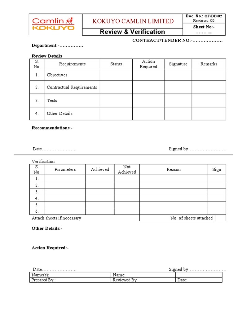 Kokuyo Camlin Limited: Review & Verification | PDF