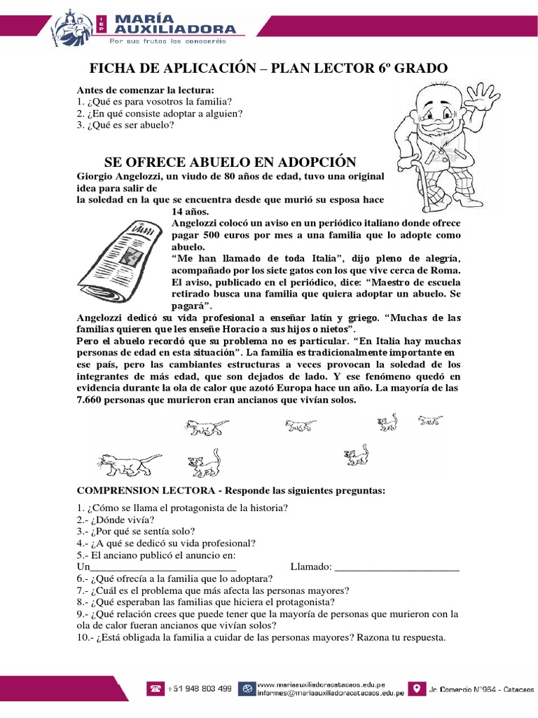 2022-03-15 - Plan Lector 6to Ficha | PDF