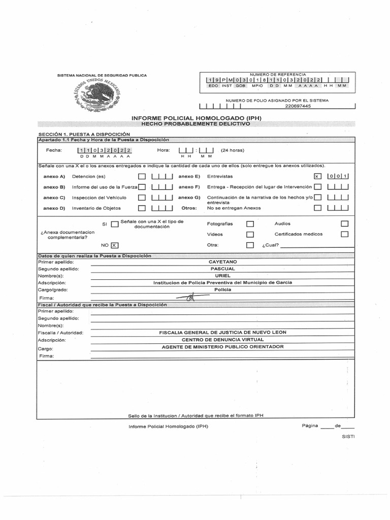 Informe Policial Homologado | PDF