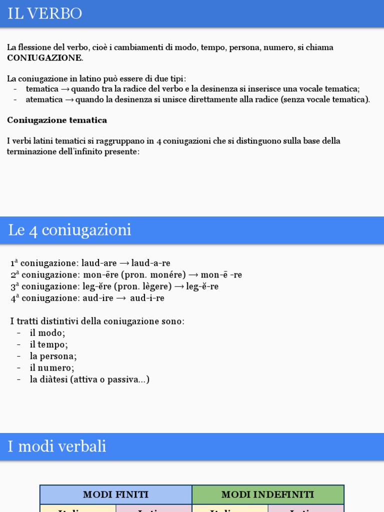 Latino - Il Verbo | PDF